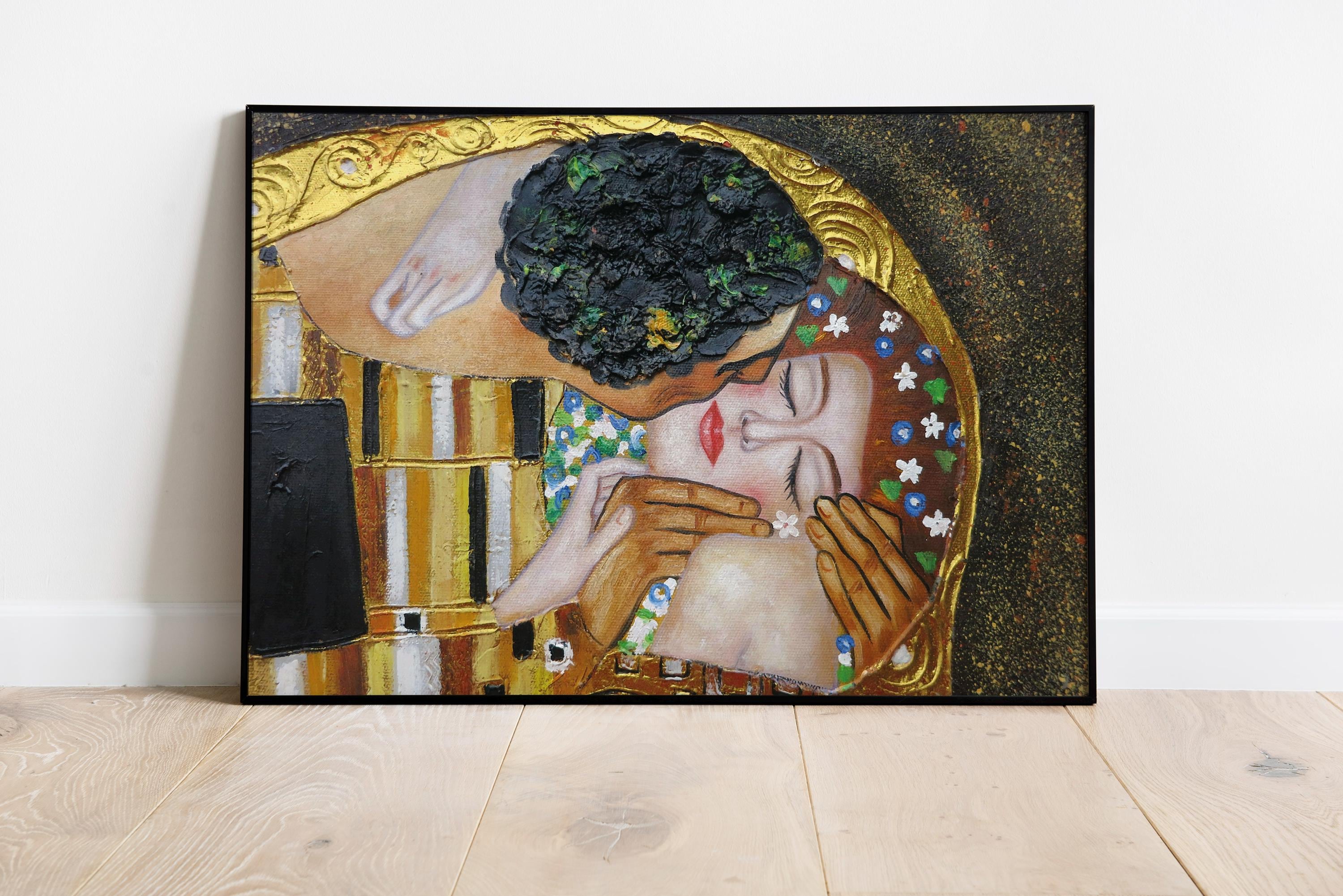 Gustav Klimt Oil Painting, the Kiss Poster, Exhibition Gallery Wall Art ...