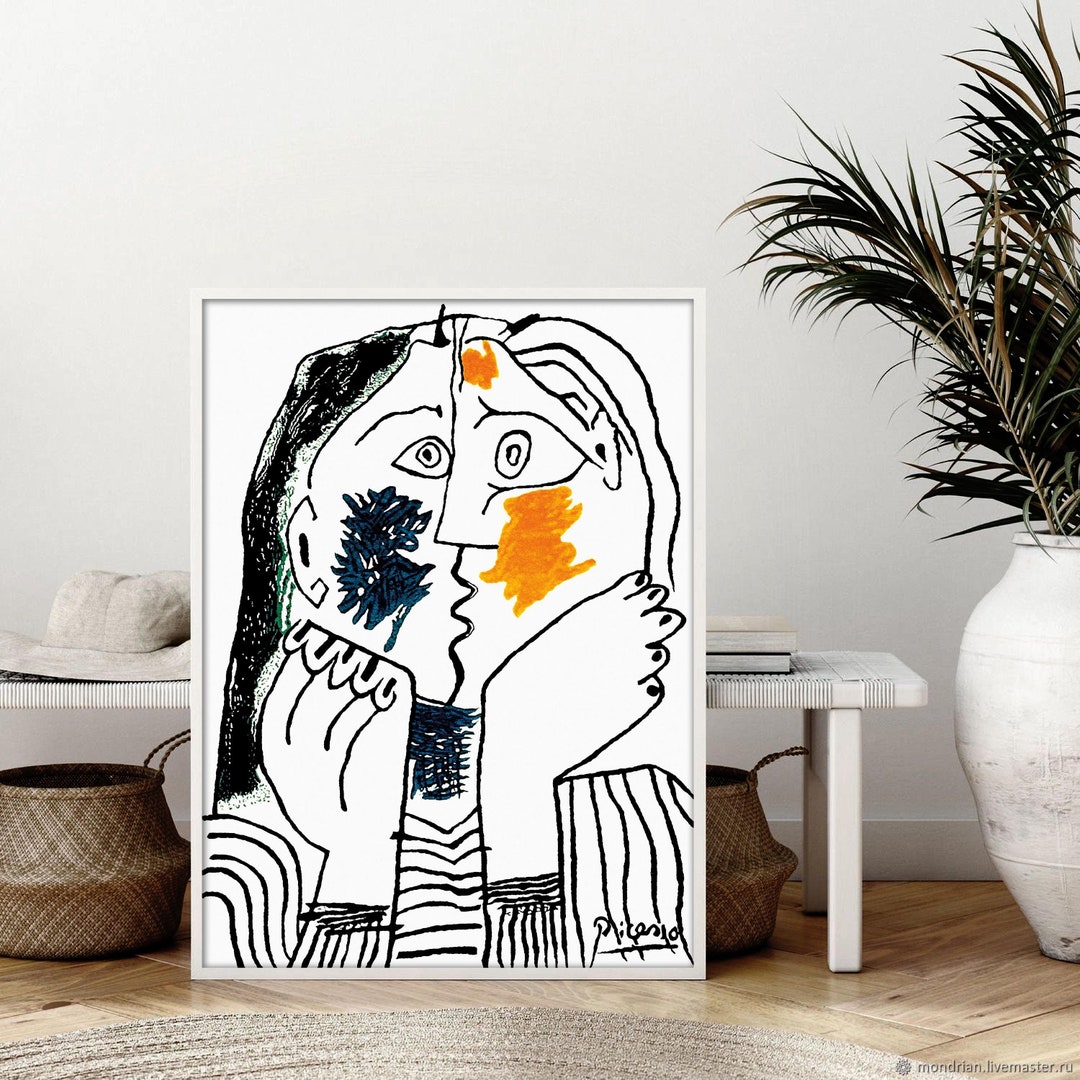 Picasso Two Faced Poster, the Kiss Art Print, Gift Idea for Friends ...