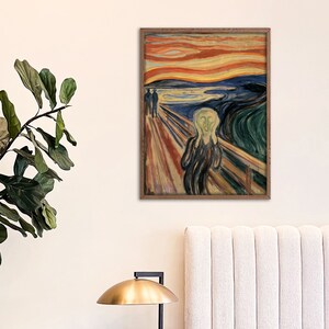 The Scream by Edvard Munch (1893), Painting Poster, Anguish Red Sunset ...