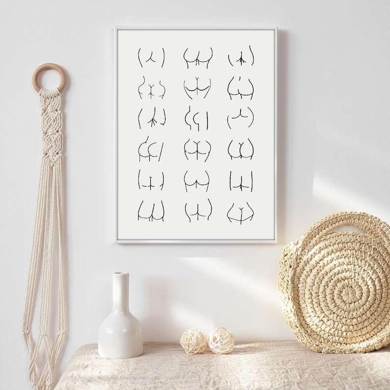 Nice Bum Body Positive Print Quirky Art Butt Art Print - Etsy