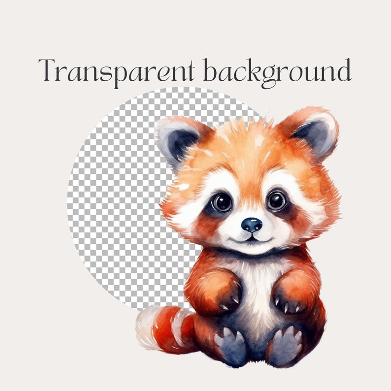 Watercolor Red Panda Clipart Cute Clipart Transparent PNG - Etsy Canada