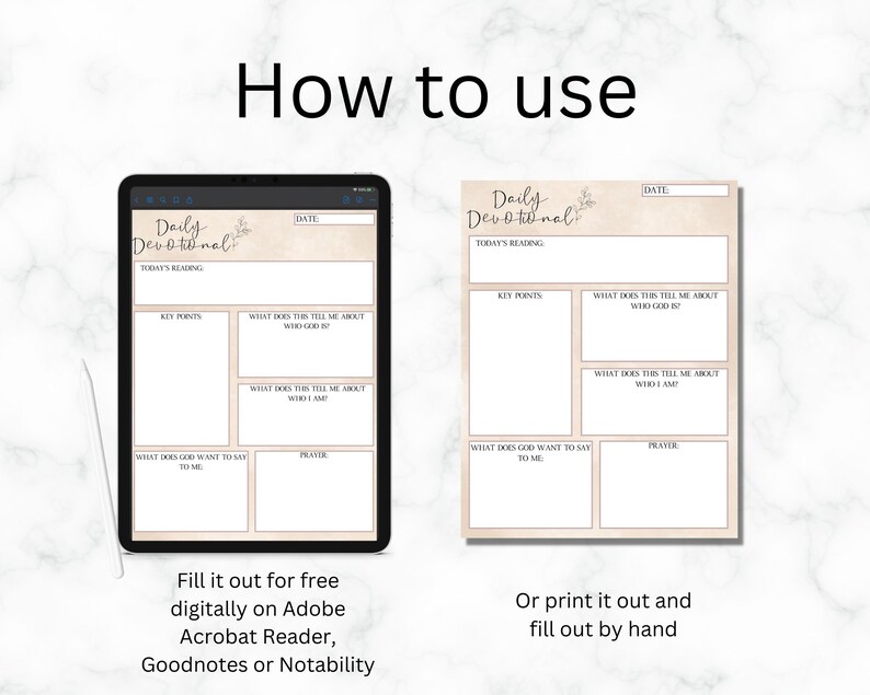 Daily Devotional Printable, Christian Journal, Prayer Journal, Neutral ...