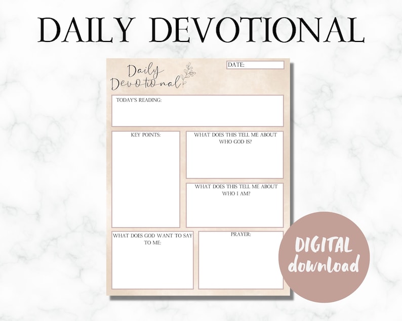 Daily Devotional Printable, Christian Journal, Prayer Journal, Neutral ...