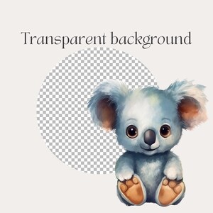 Watercolor Koala Bear Clipart Cute Koalas With Glasses - Etsy