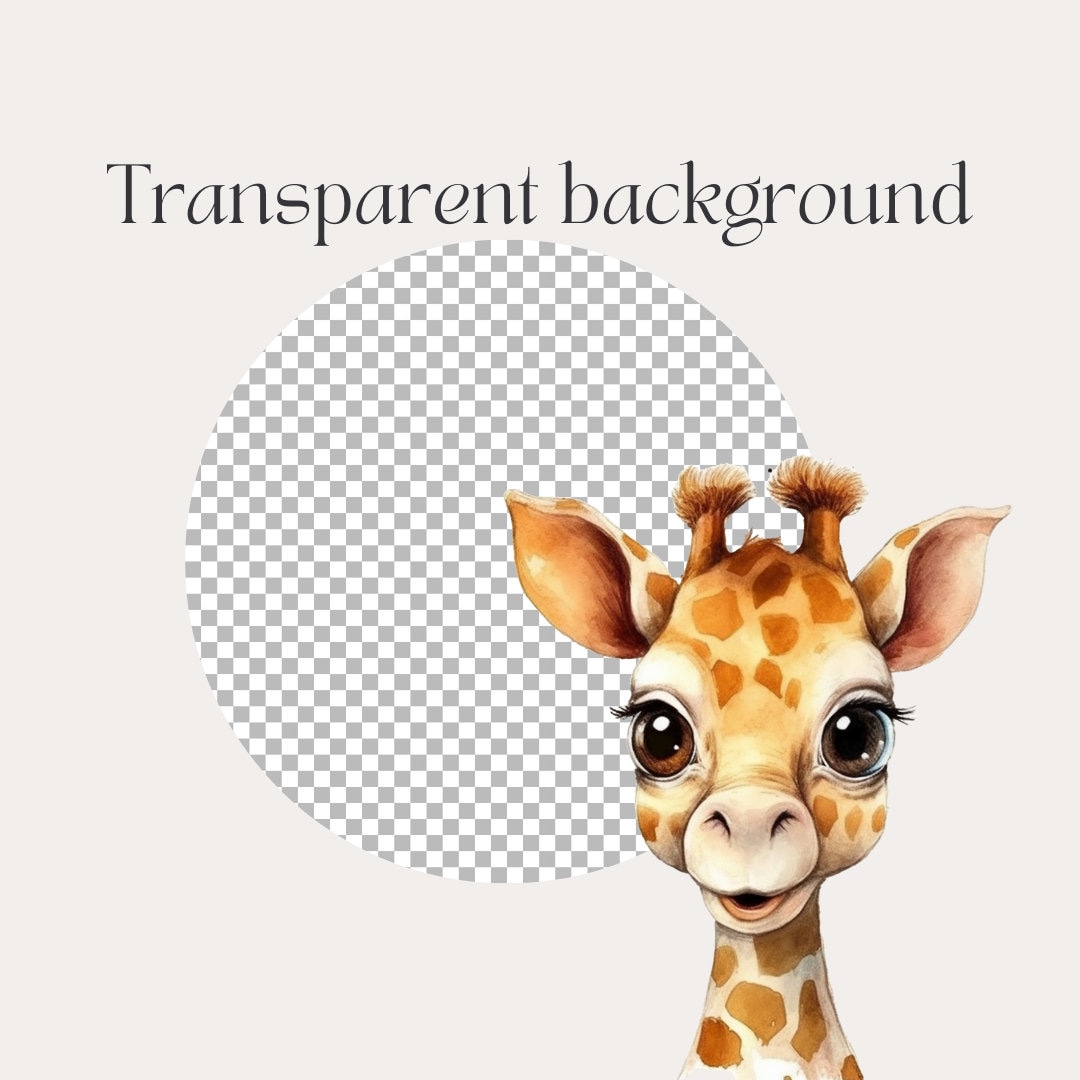 Watercolor Baby Giraffe Clipart, Safari Animal, Cute Nursery Decor ...