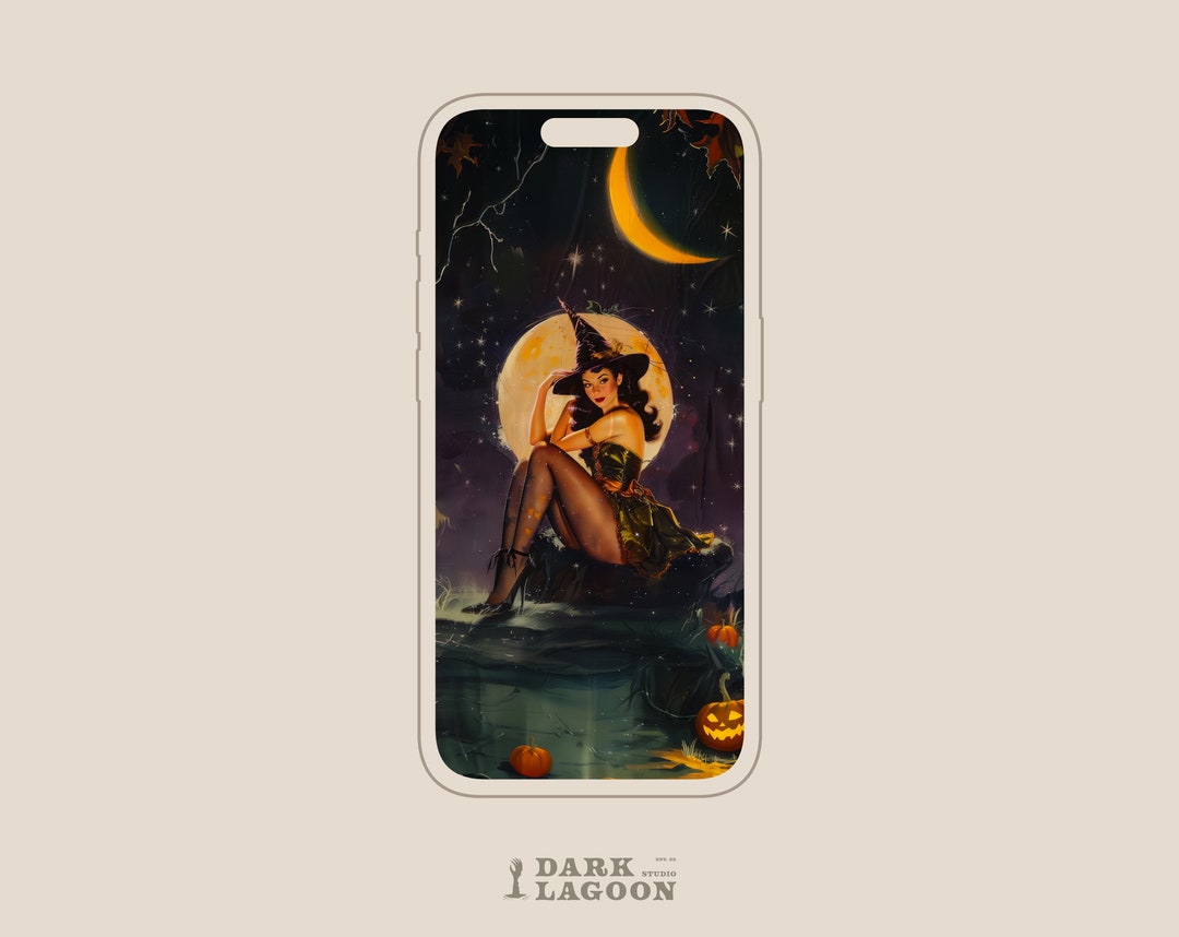 Witch Phone Wallpaper, Spooky Phone Wallpaper, Halloween Phone ...