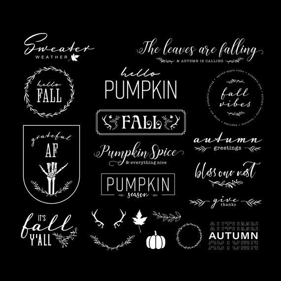 Autumn Fall Design Bundle Thanksgiving Sign Fall Sign - Etsy