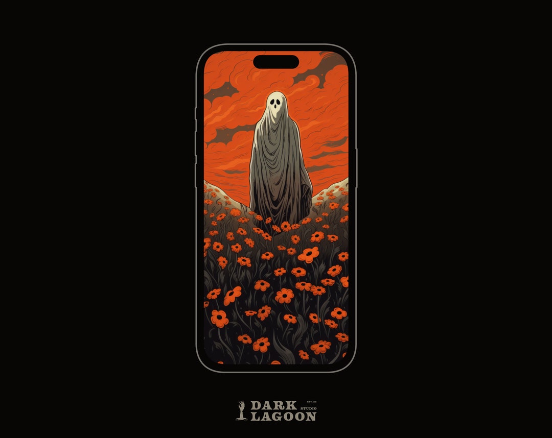 Ghost Phone Wallpaper, Spooky Phone Wallpaper, Ghost, Halloween Phone ...
