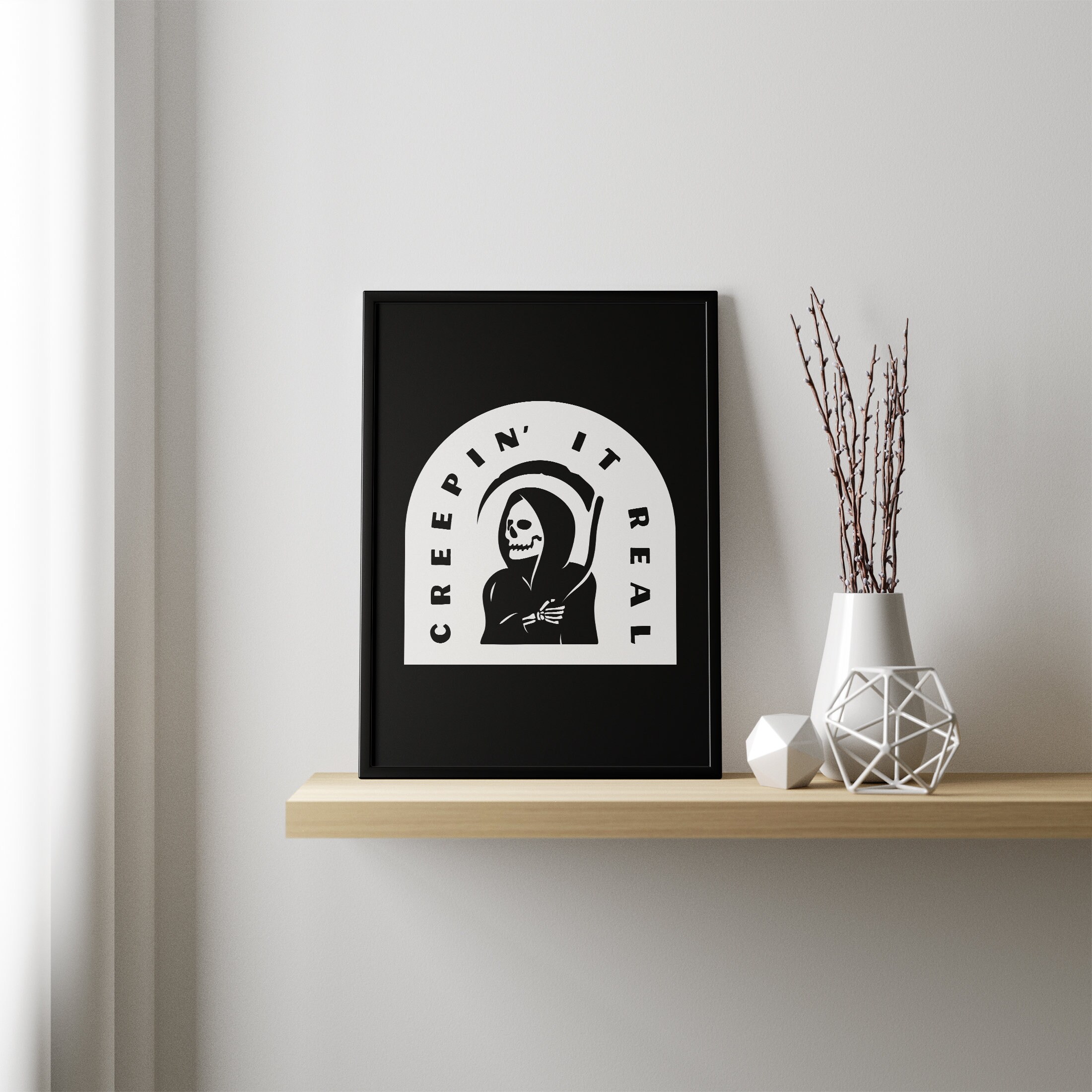 Creepin' It Real Grim Reaper Halloween Creeping It - Etsy