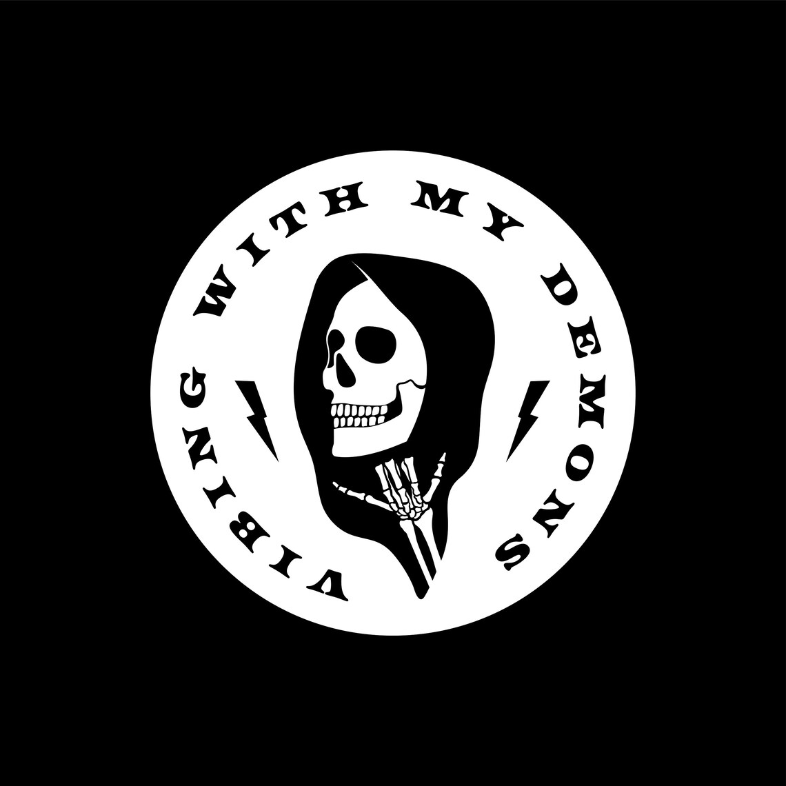 Vibing With My Demons Grim Reaper Halloween Its a Vibe - Etsy