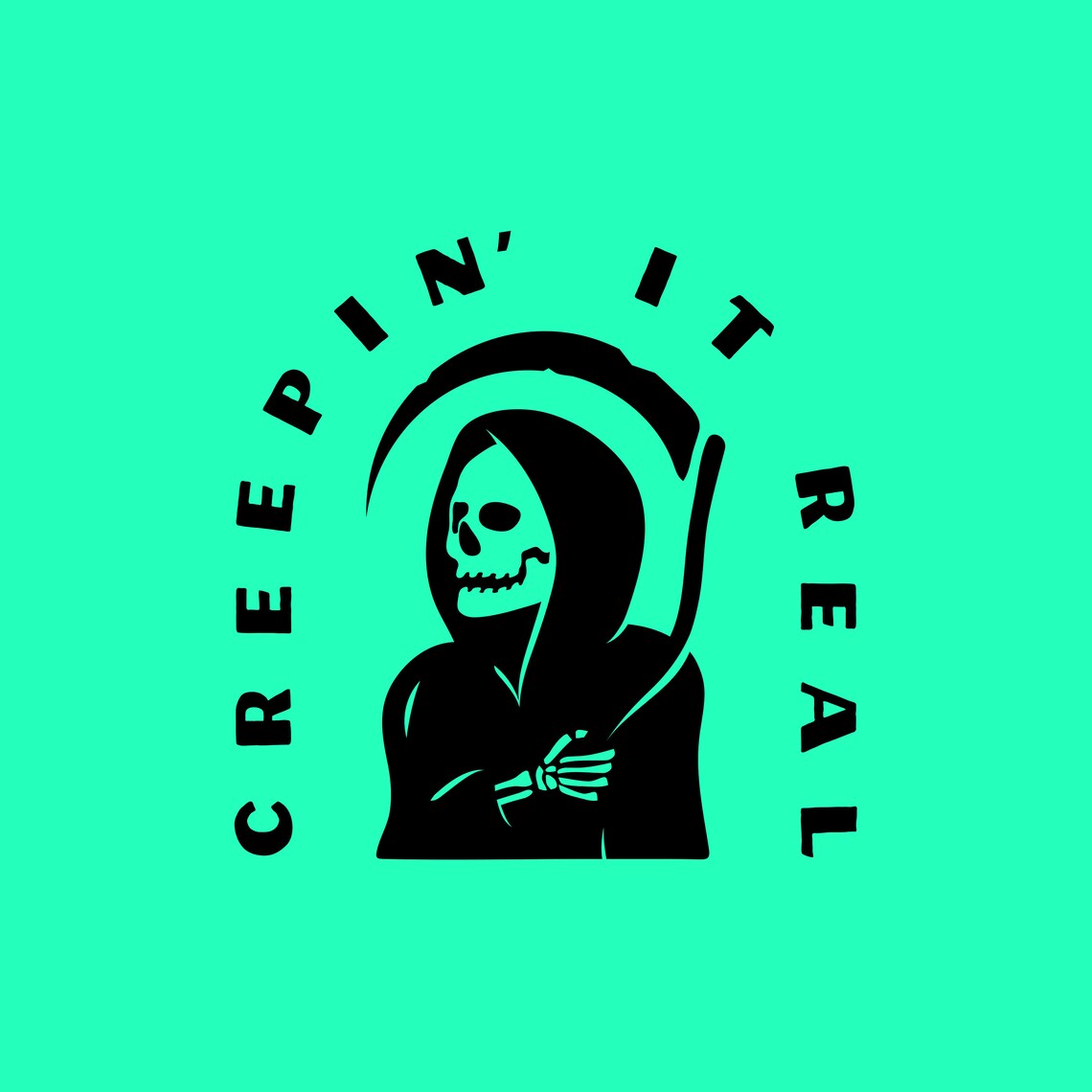 Creepin' It Real Grim Reaper Halloween Creeping It - Etsy