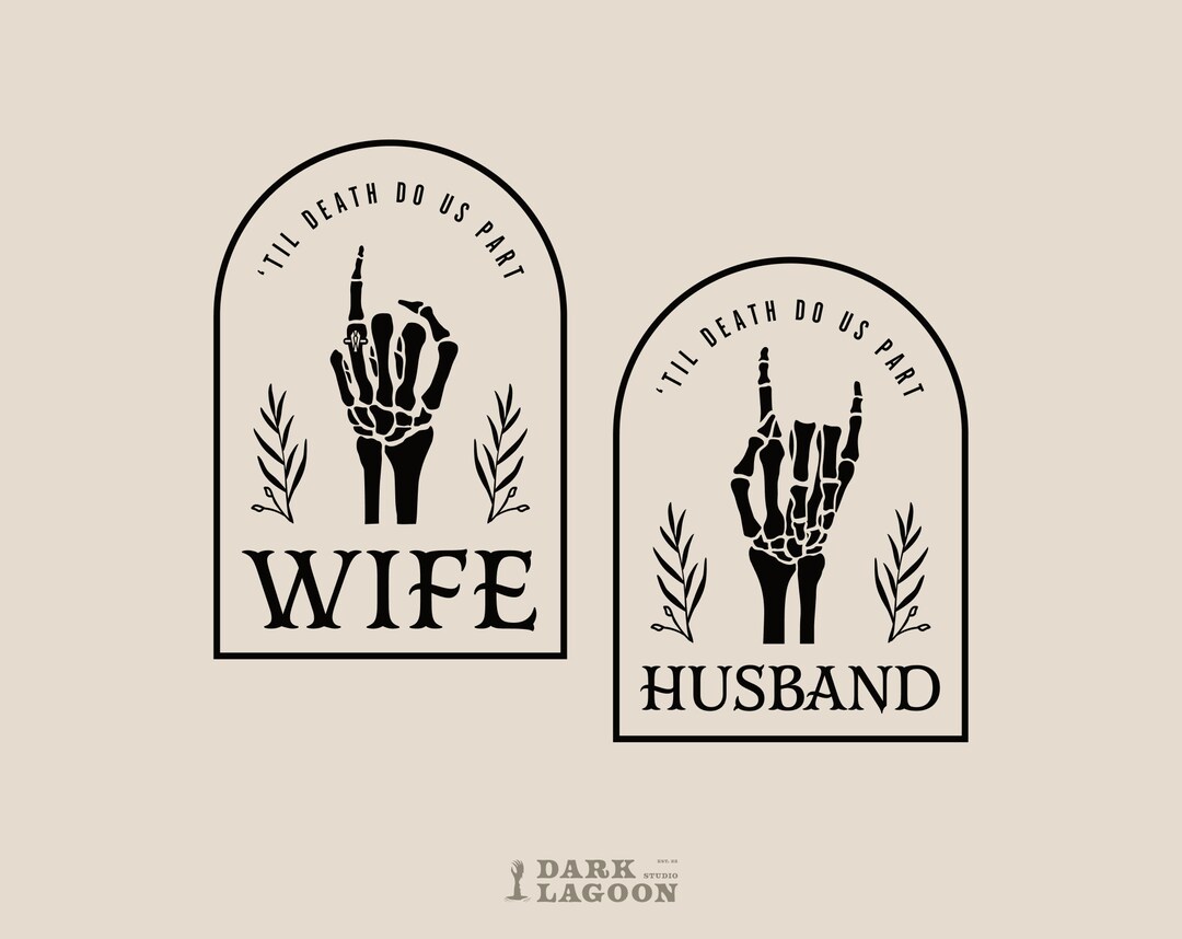 Spooky Wife and Husband, Halloween Wedding, Spooky Groom and Bride, Cut ...