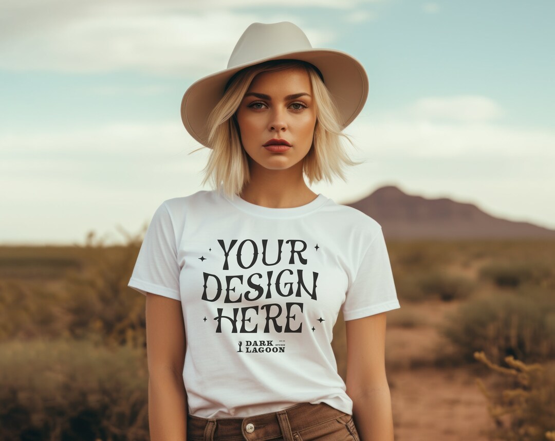 White T-shirt Mockup, T-shirt Mockup, Model Mockup, Womens Tee Mock ...