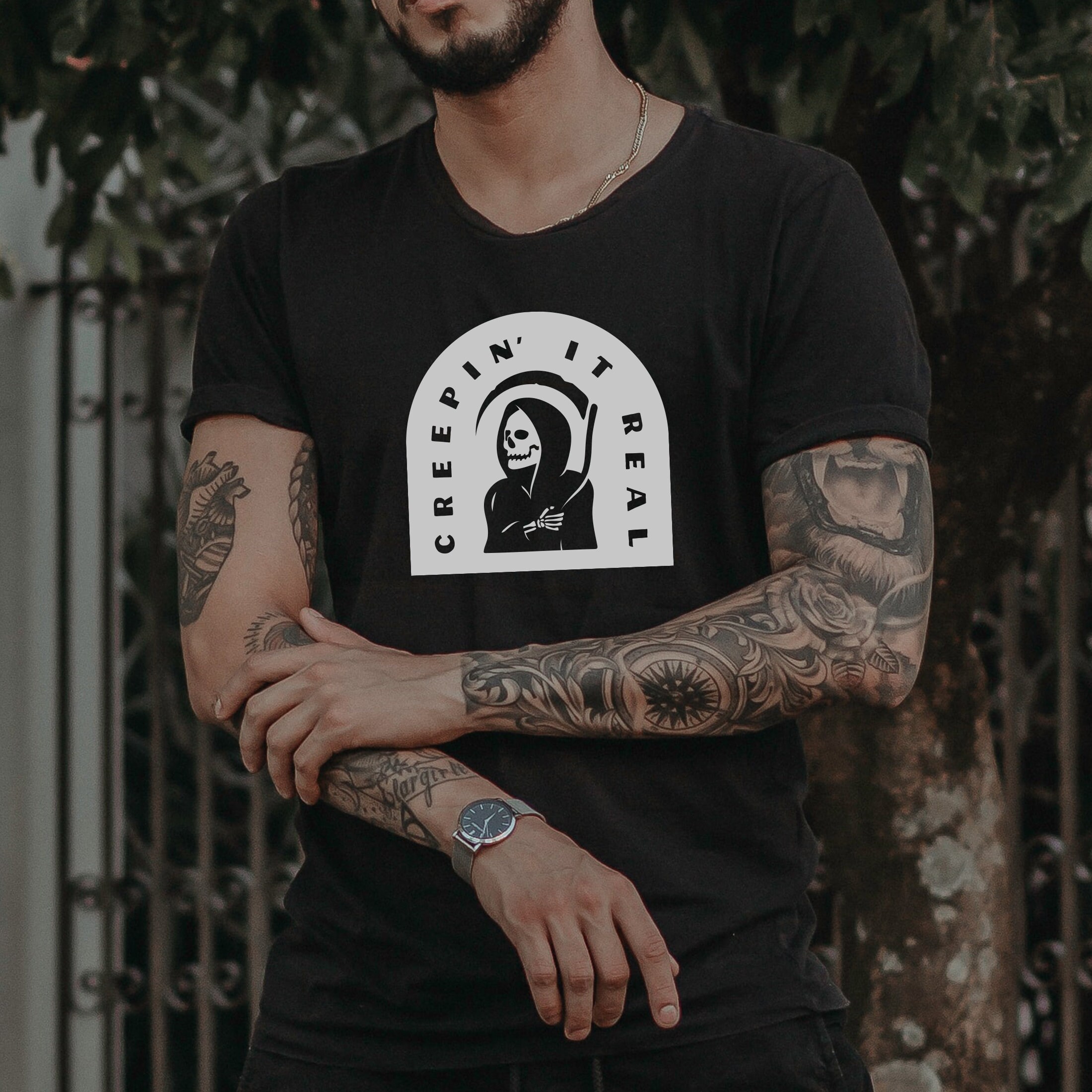 Creepin' It Real Grim Reaper Halloween Creeping It - Etsy