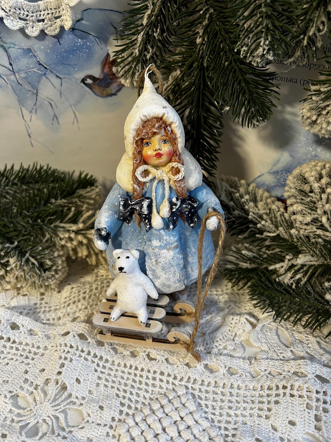 Cotton Wool Christmas Tree Toy, Vintage Toy, Cotton Toy New Year Decor ...