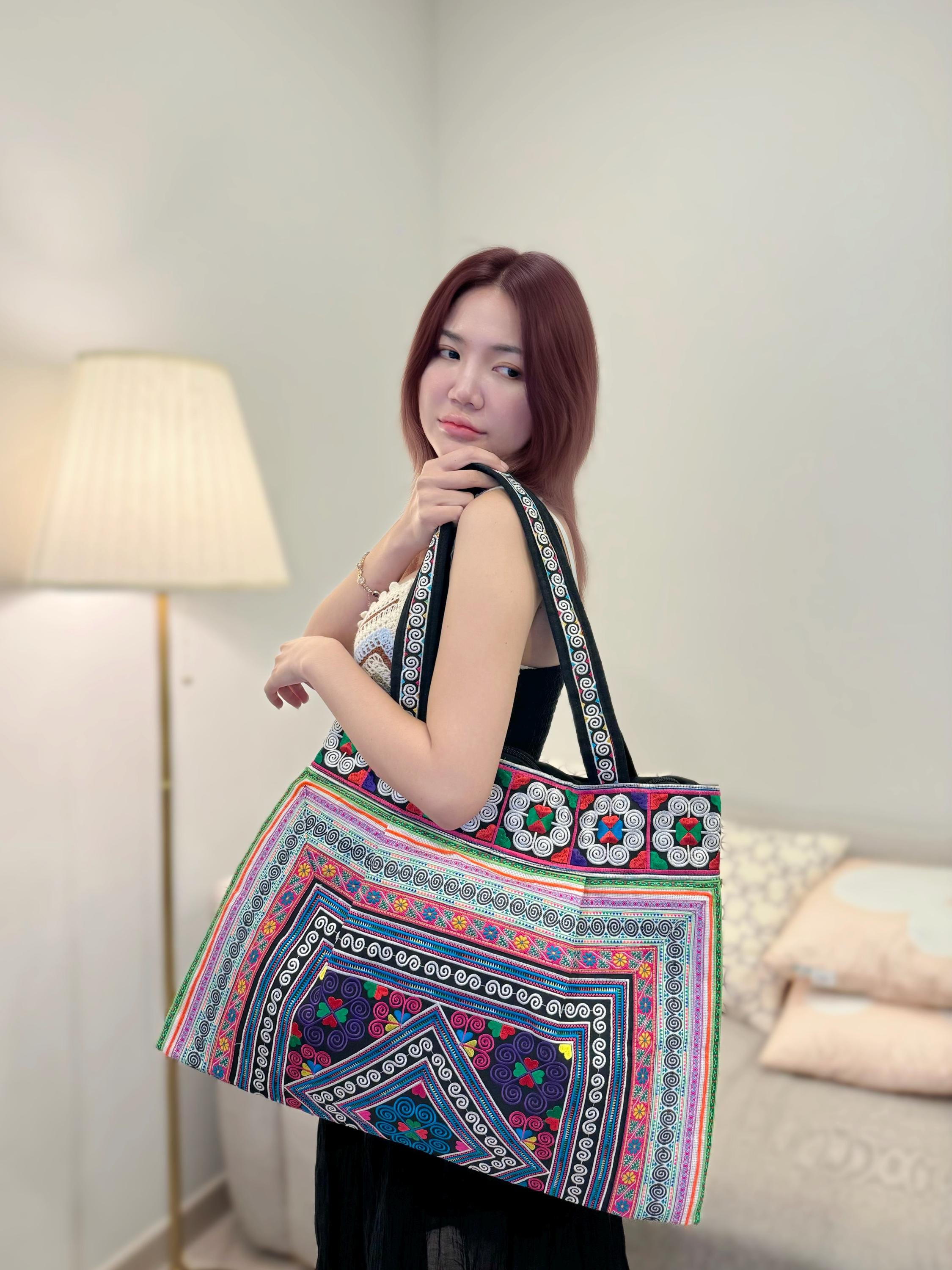 Authentic Handmade Hmong Embroidered Handbag – Unique Handbag for Women ...