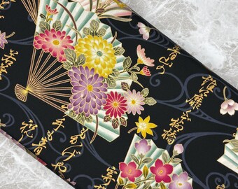 Japanese Elegance Fans With Flowers 10401-X Cotton Quilting Fabric 1/2 ...