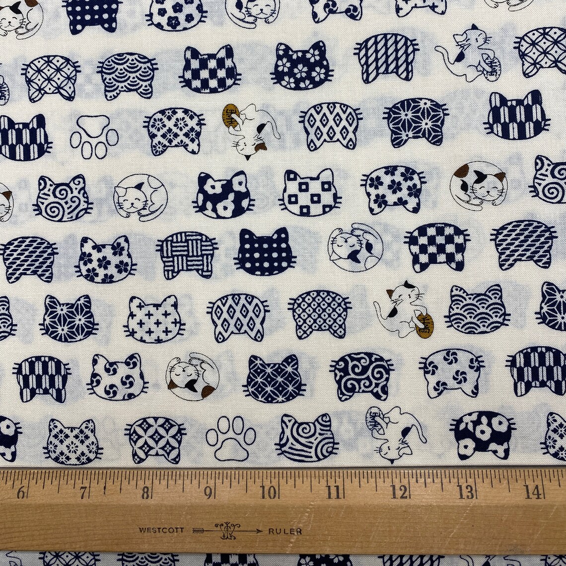 Japanese Neko Print Fabric Cat Print Quilting Kawaii Fabric - Etsy