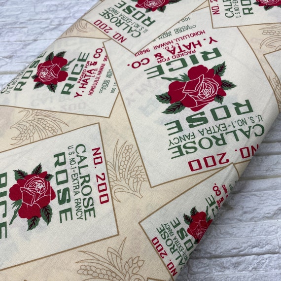 Calrose Rice Bag Print Fabric in off White Japanese Fabric - Etsy