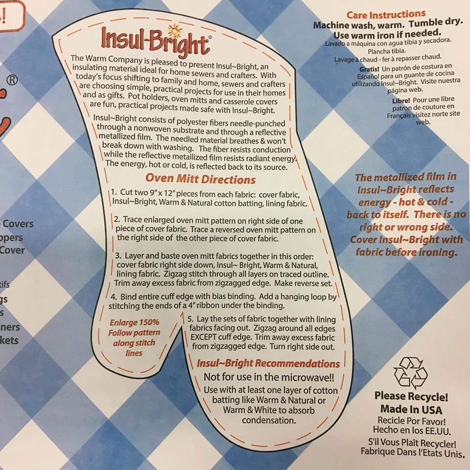 Insul-bright Insulated Batting for Quilts, Potholders, & Sewing ...