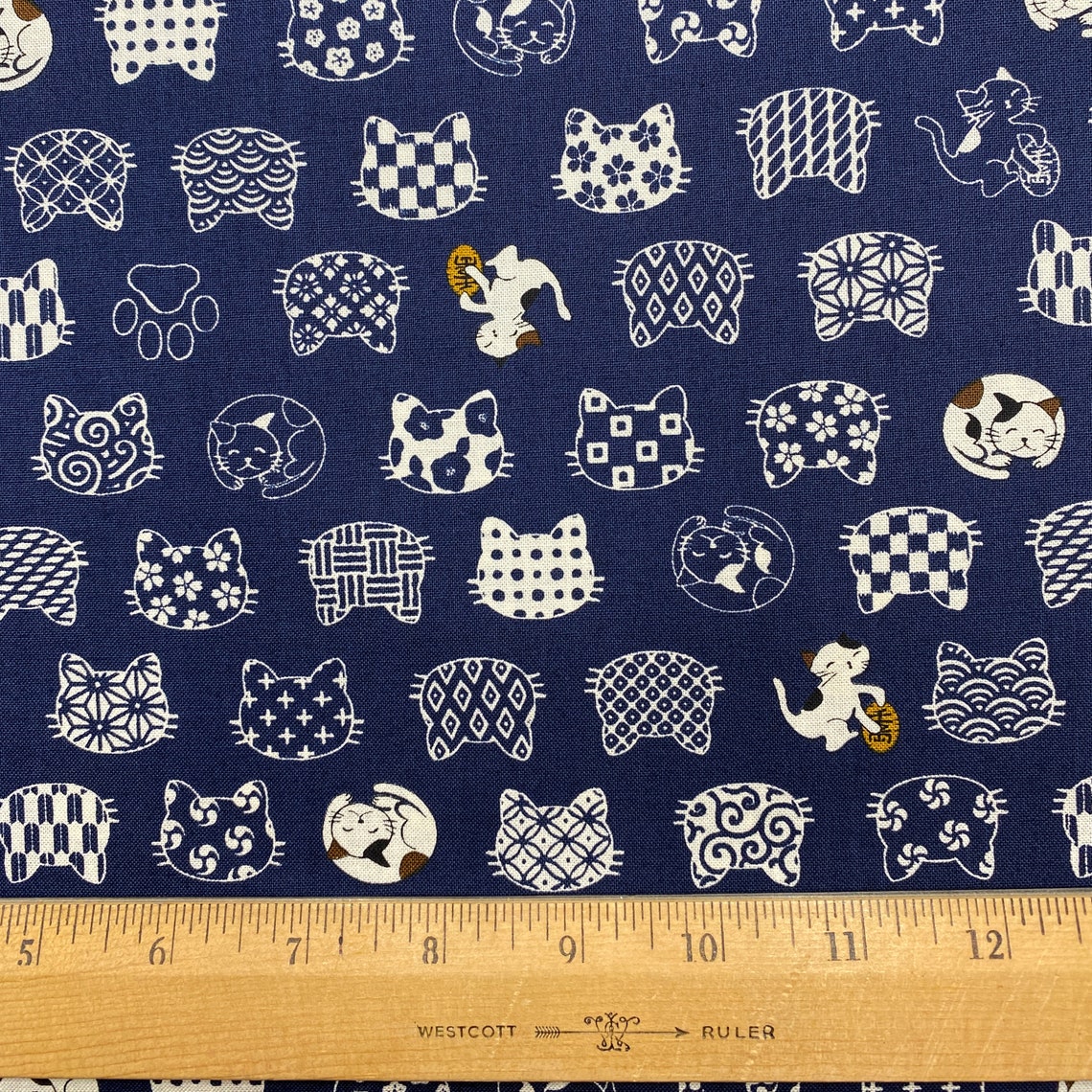 Japanese Neko Print Fabric Cat Print Quilting Kawaii Fabric - Etsy