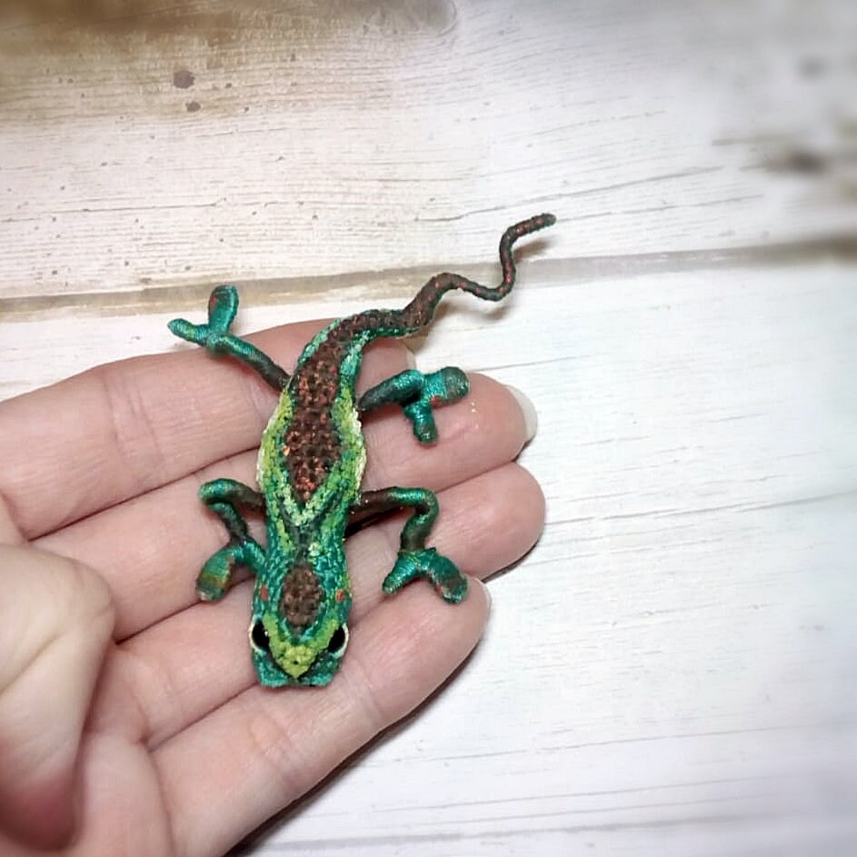 Lizard Crochet Pattern for Tiny Brooch, Toy or Small Realistic Keychain ...
