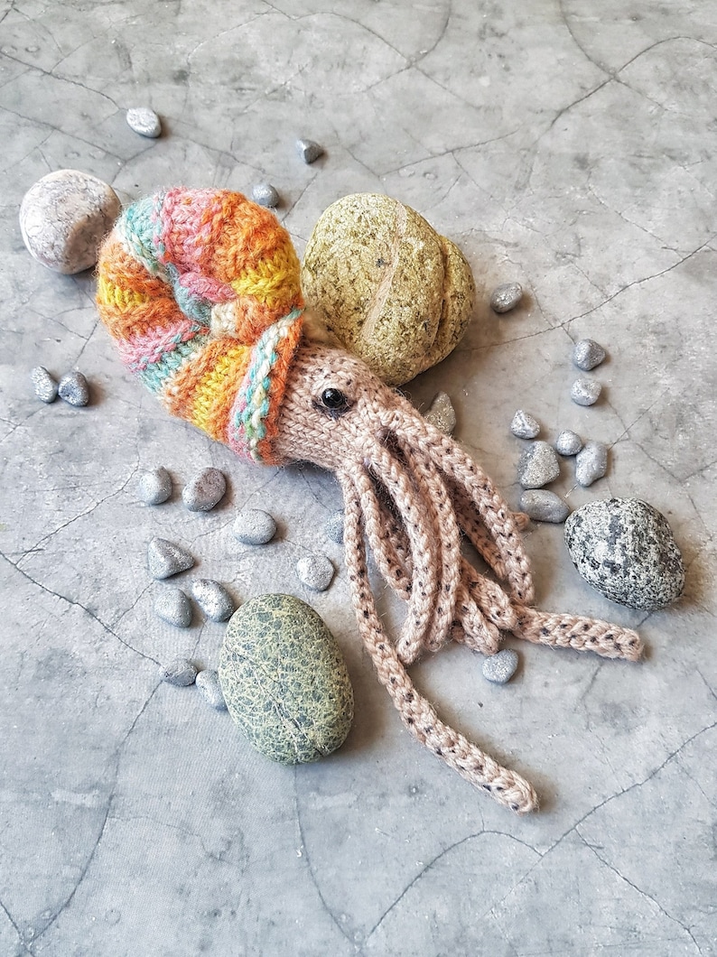 Ammonite Pattern Knitted Shelltoy Pattern Cute Spiral Shell DIY for ...