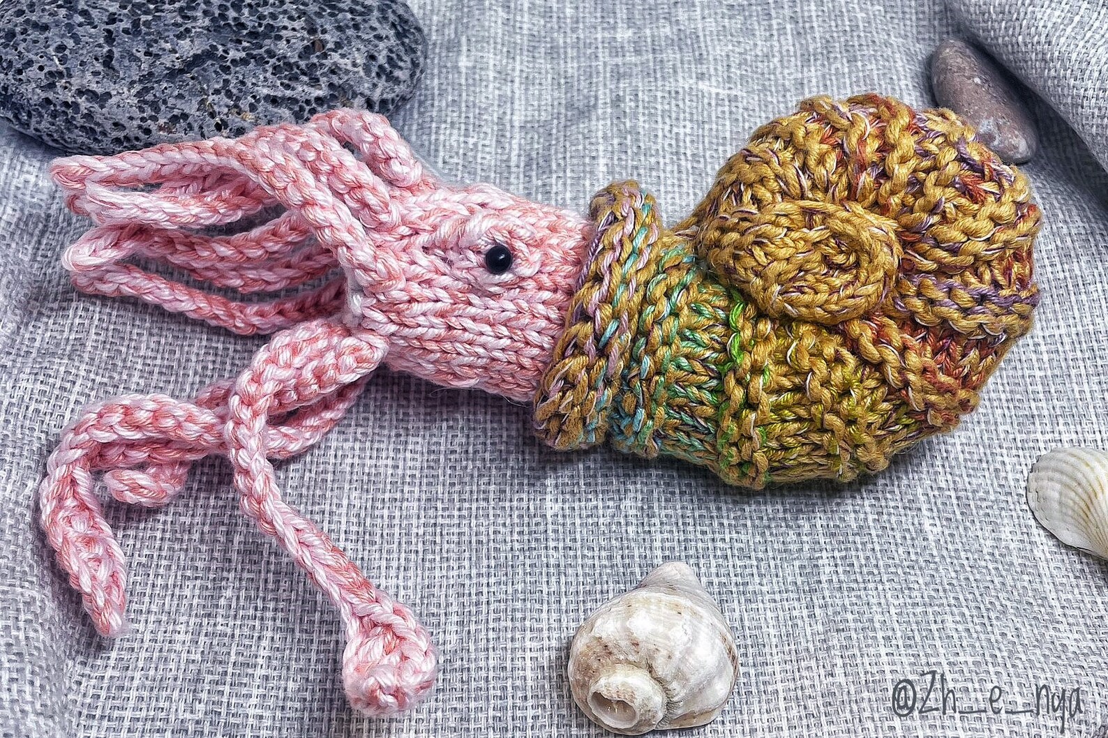 Knitted Ammonite Toy Pattern – DIY Sea Animal Amigurumi (PDF Pattern ...