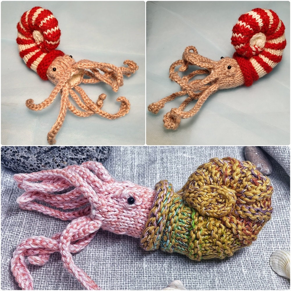 Ammonite Pattern Knitted Shelltoy Pattern Cute Spiral Shell DIY for ...