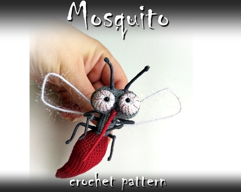 Mosquito Brooch Crochet Pattern, Funny Kids Toy, Small Brooch or ...