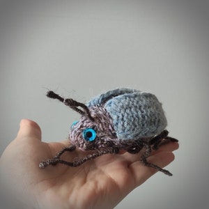Bug Knitting Pattern for Kids Brooch or Toy. Amigurumi Cute Beetle ...