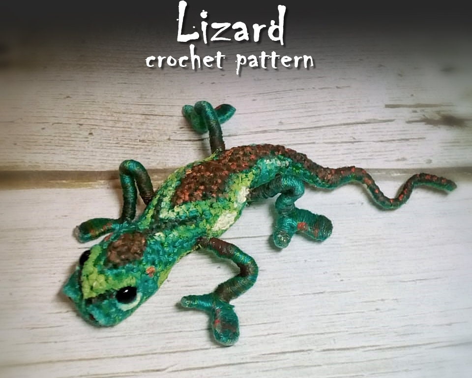 Lizard Crochet Pattern for Tiny Brooch, Toy or Small Realistic Keychain ...