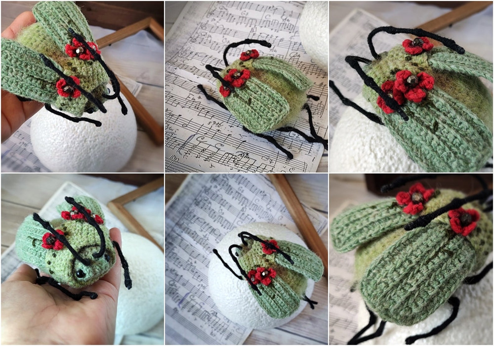 Bug Crochet Pattern for Crochet Toy or Brooch. Amigurumi Beetle Pattern ...