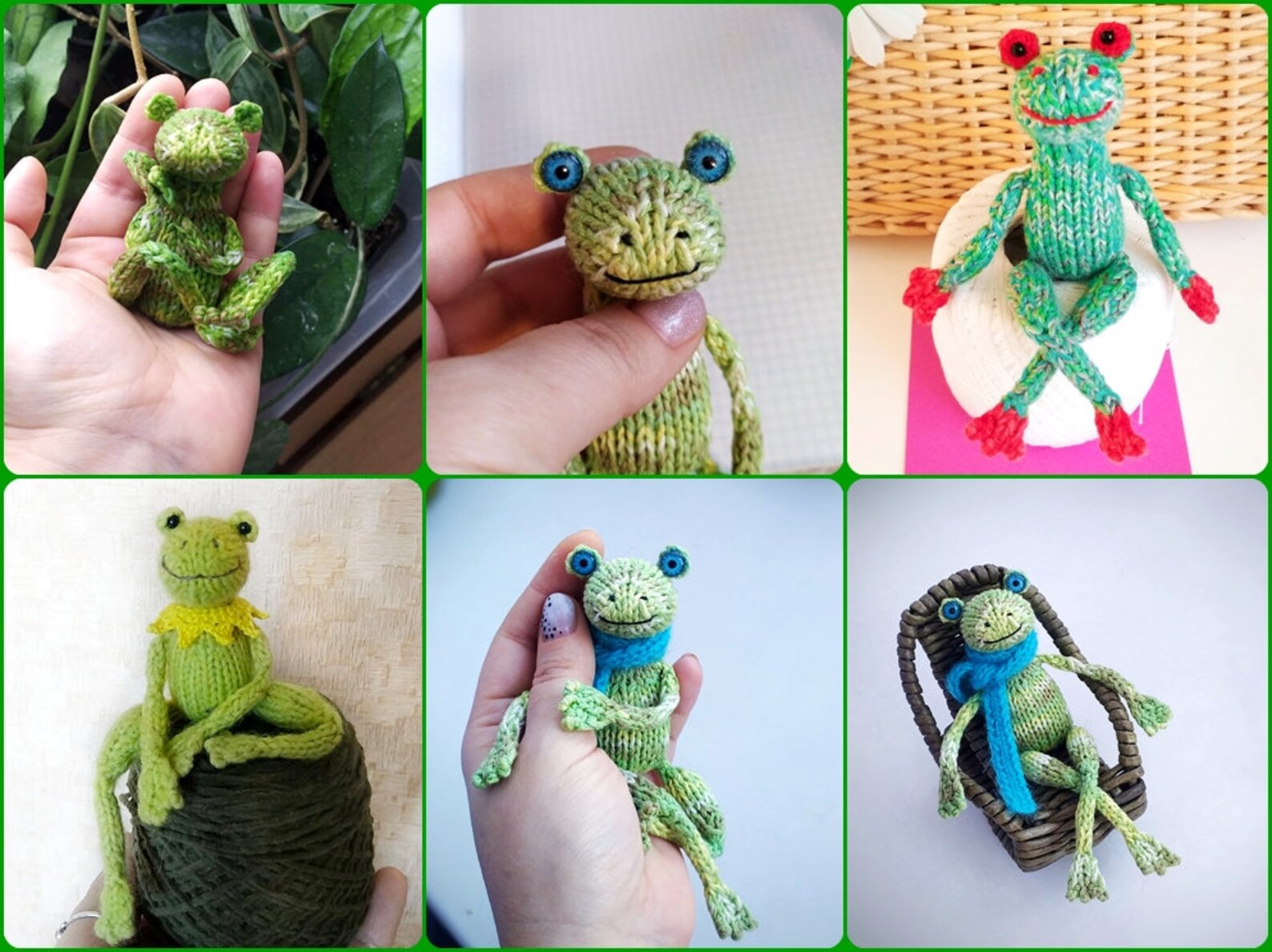 Knitted Frog Pattern for Toy or Keychain, Animal Knit Pattern. This ...