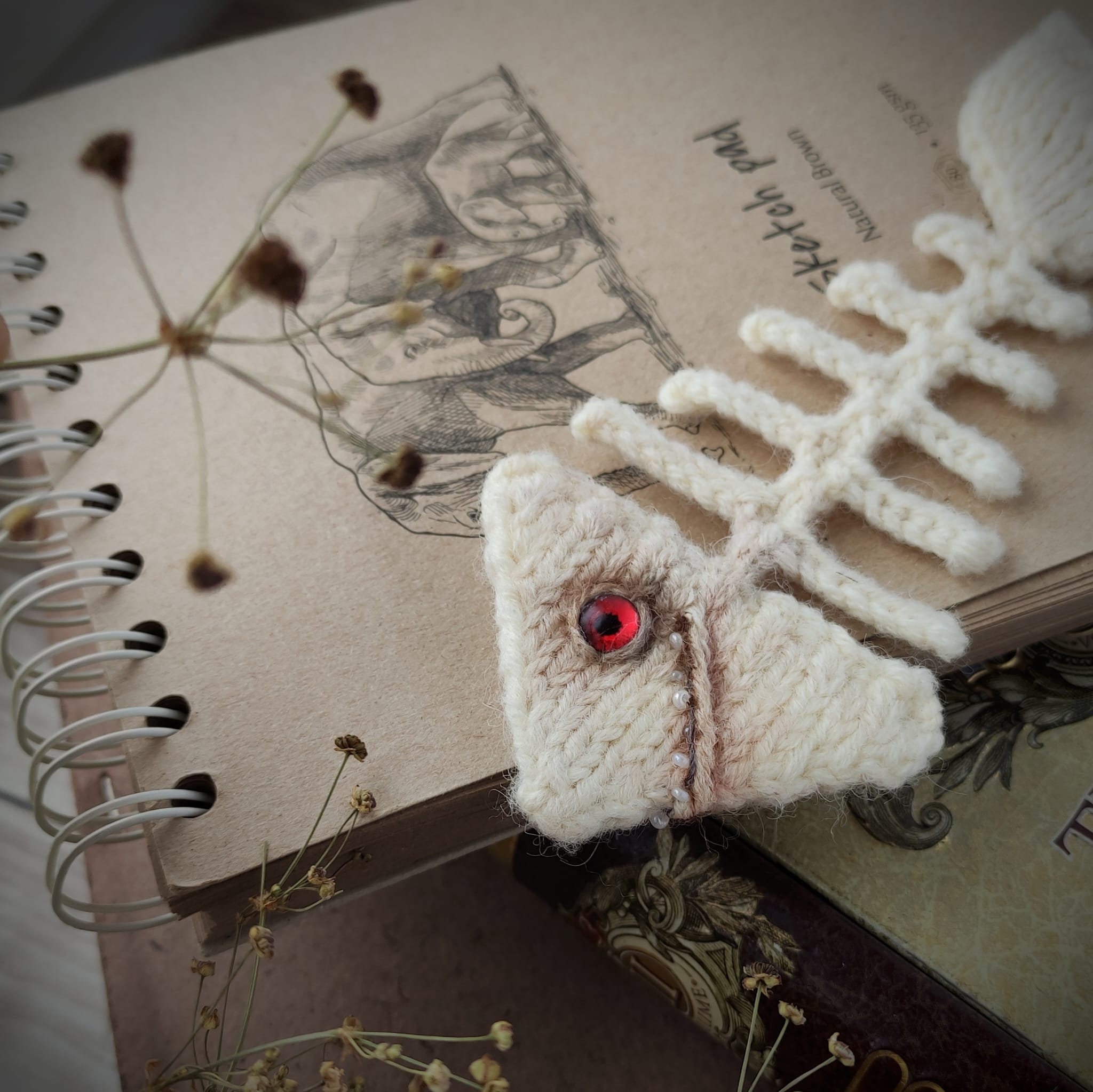 Fish Skeleton Knitting Pattern, Bookmark or Keychain Pattern. Book ...