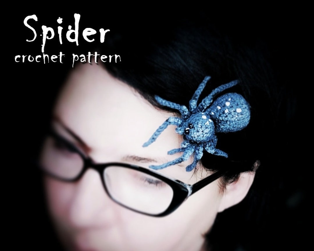 Crochet Spider Pattern, Halloween Amigurumi, Spider Brooch, Hairpin ...
