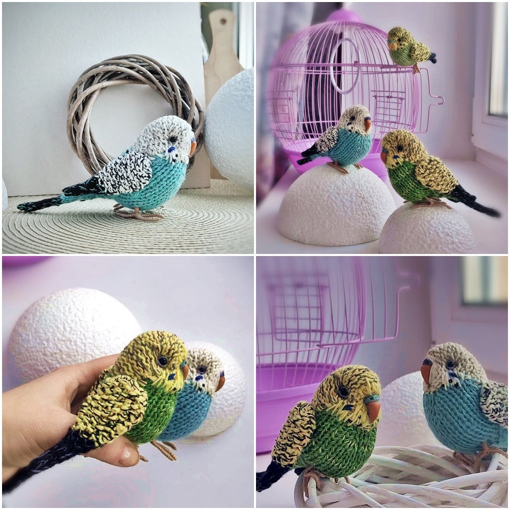 Budgie Knitting Pattern, Cute Knit Parrot Pattern. Detailed аmigurumi ...