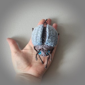 Bug Knitting Pattern for Kids Brooch or Toy. Amigurumi Cute Beetle ...