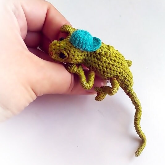 Lizard Crochet Pattern for Tiny Brooch, Toy or Small Realistic Keychain ...