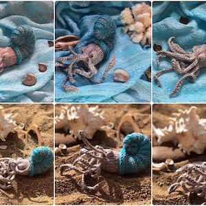 Ammonite Pattern - Knitted Shell toy Pattern – Cute Spiral Shell – DIY ...