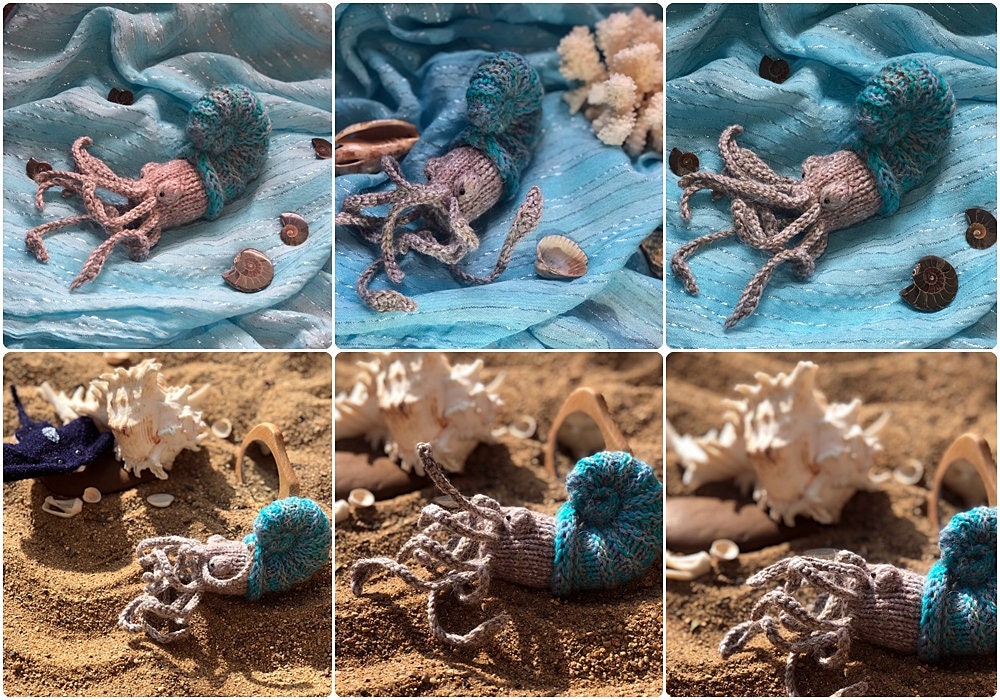 Ammonite Pattern - Knitted Shell toy Pattern – Cute Spiral Shell – DIY ...