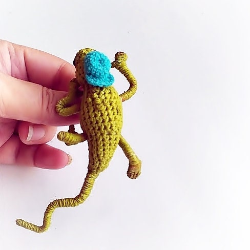 Lizard Crochet Pattern for Tiny Brooch, Toy or Small Realistic Keychain ...