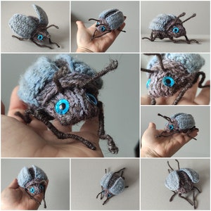 Bug Knitting Pattern for Kids Brooch or Toy. Amigurumi Cute Beetle ...