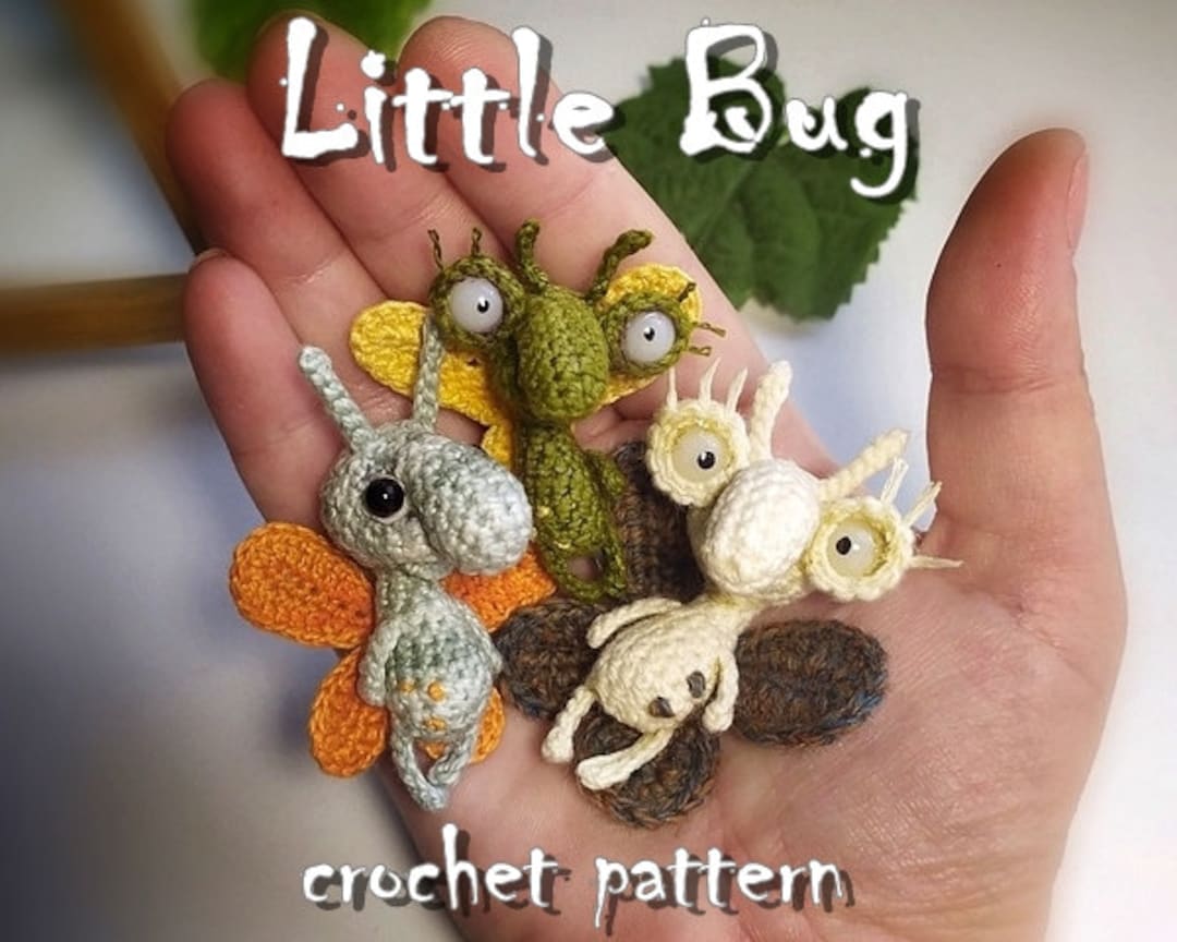 Bug Crochet Pattern for Insect Pin, Badge or Brooch. Bug Amigurumi ...