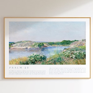 Psalm 23 Wall Art, NKJV, Landscape Christian Wall Art, Vintage Easter ...