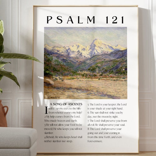 Psalm 91 Wall Art Bible Verse Poster for Christians Vintage - Etsy ...