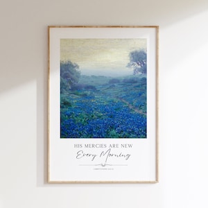 His Mercies Are New Wall Art, Vintage Christian Art Print, Lamentations ...