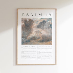 Psalm 19 Printable Wall Art, NIV, Cloud Painting Vintage Art Print ...