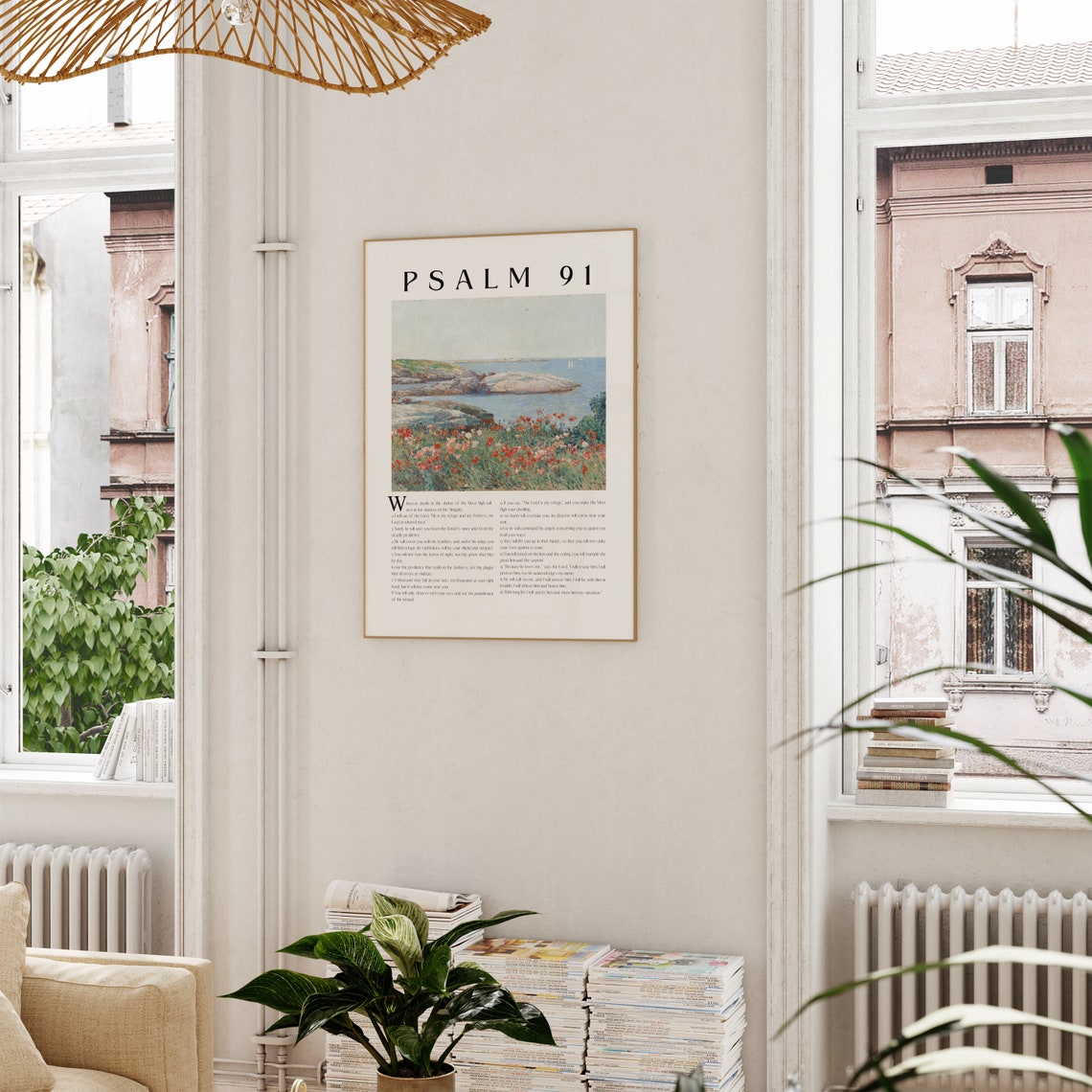 Psalm 91 Wall Art Bible Verse Poster for Christians Vintage - Etsy