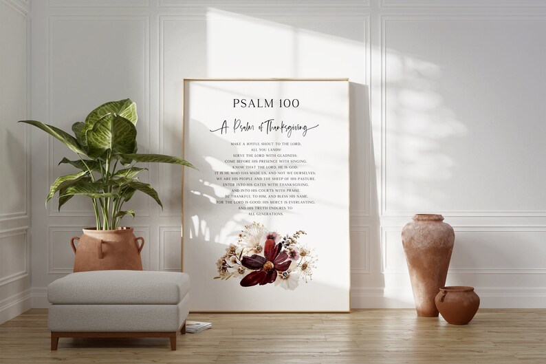 Psalm 100 Scripture Wall Art Modern Christian Home Decor - Etsy